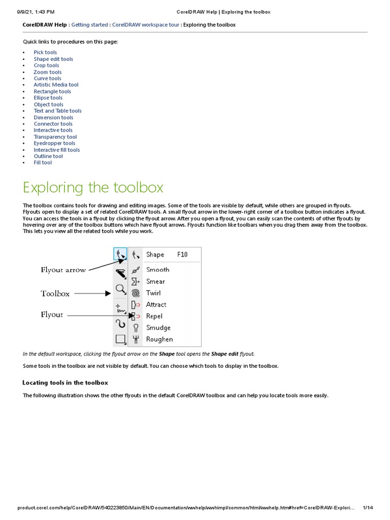 Corel Draw Tools | PDF | Shape | Software