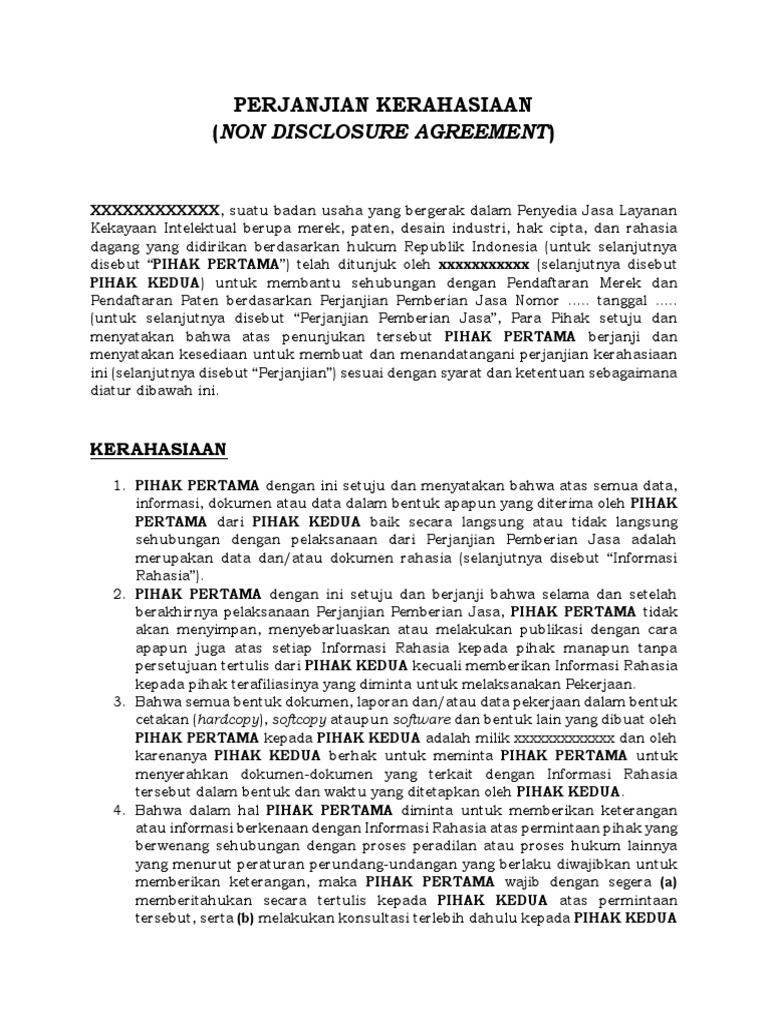 NDA Non Mutual | PDF