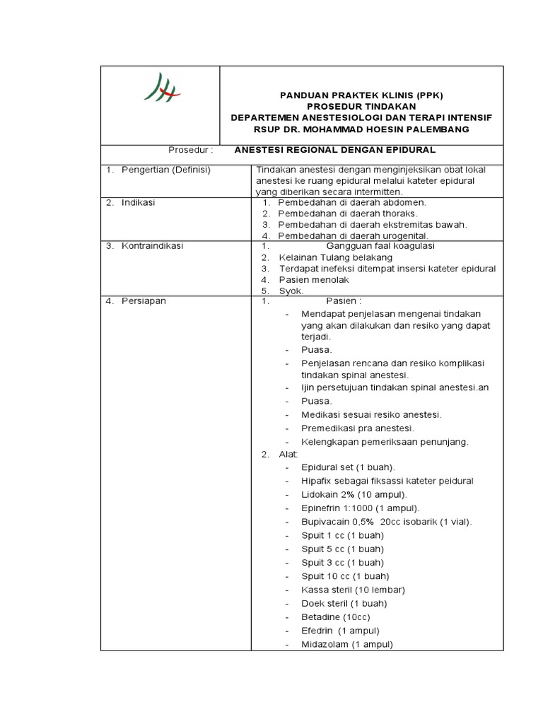 Anestesi Regional Dengan Epidural Pdf