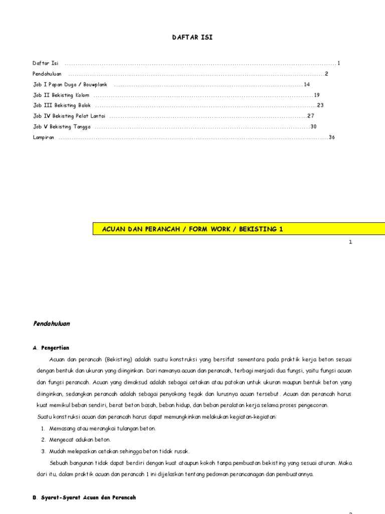 Acuan Dan Perancah | PDF