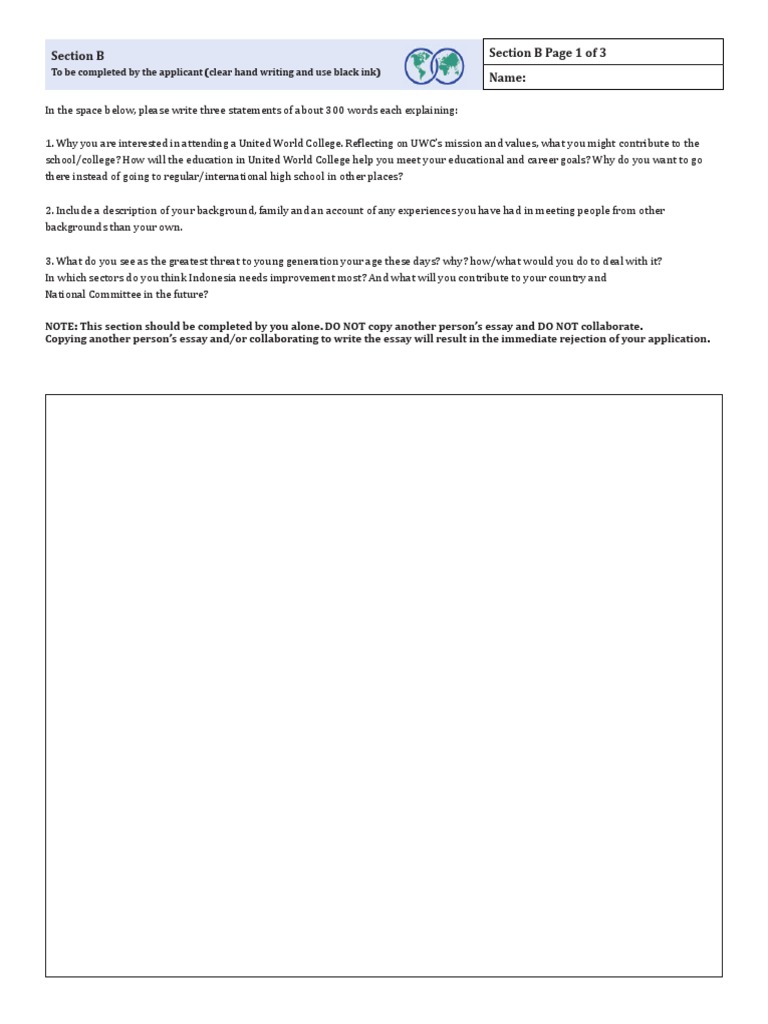 2016 Application Section B | PDF | Career & Growth | Sports & Recreation