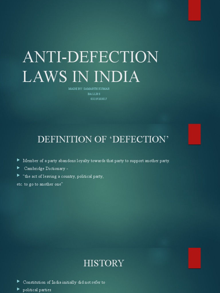 Understanding Anti-Defection Laws in India | PDF | Constitutional Law ...