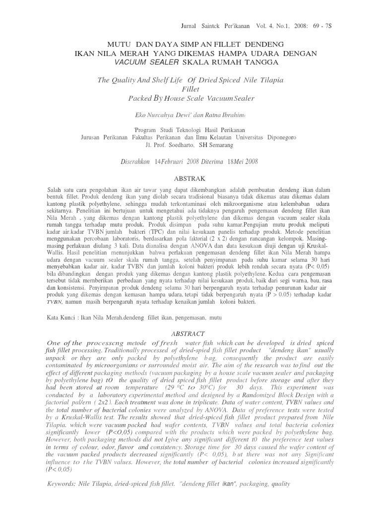 Dendeng Ikan Nila 2008 | PDF