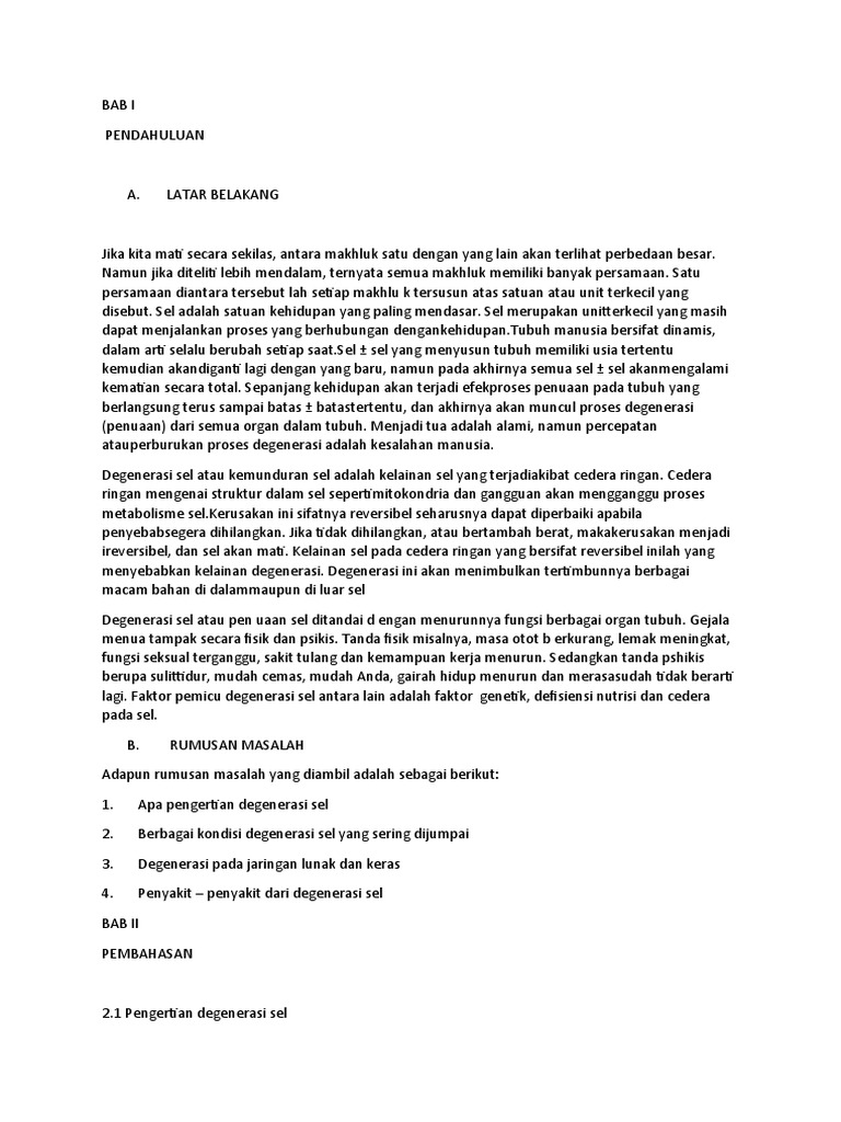 Makalah Degenerasi | PDF