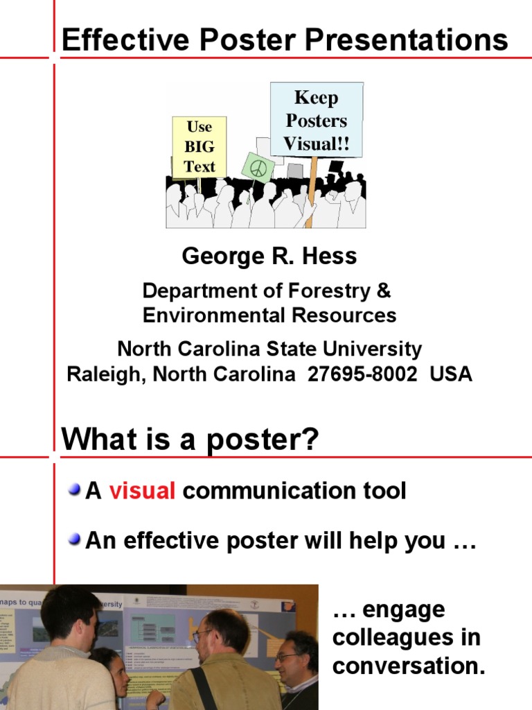 Effective Poster Presentations: George R. Hess | PDF