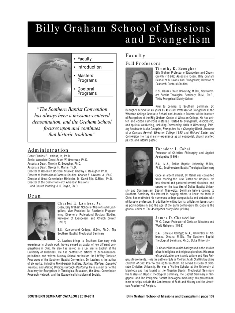 Billy Graham School Overview 2010-2011 | PDF | Southern Baptist ...