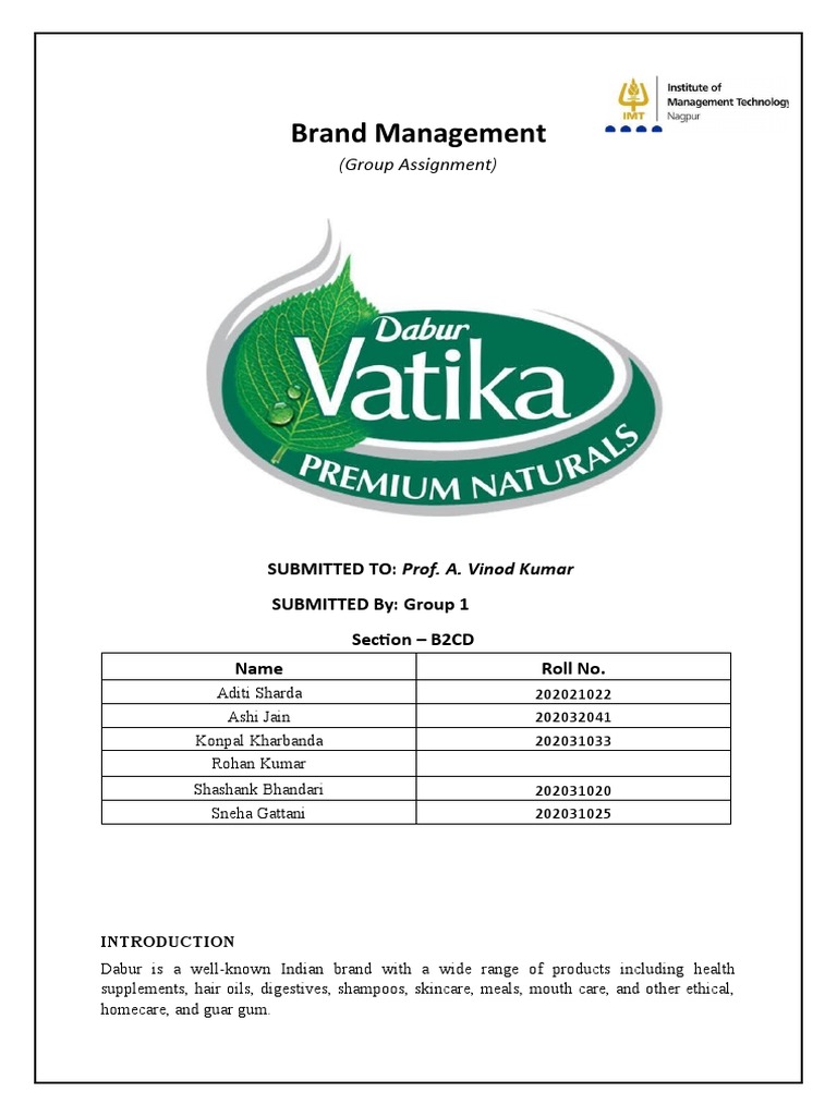 Brand Management - Group 1 - Vatika | PDF | Brand | Advertising