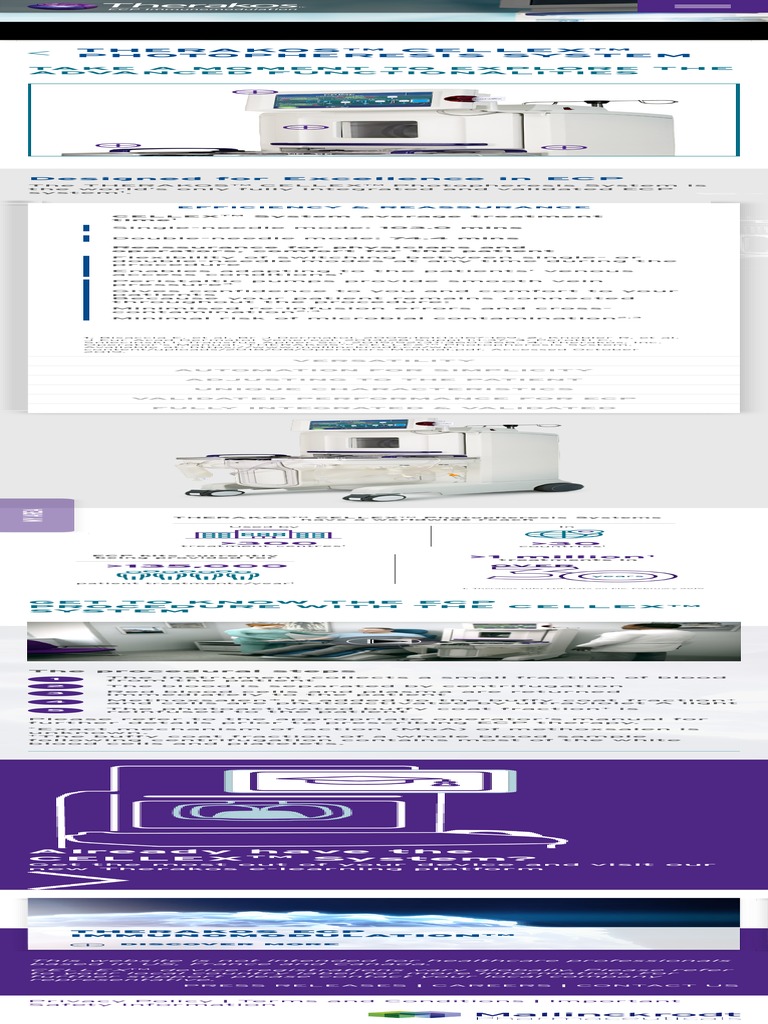 THERAKOS™ CELLEX™ Photopheresis System | PDF | Blood | Health Sciences