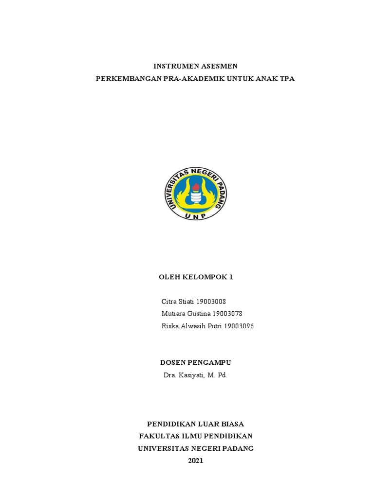 Ceklis Instrumen Asesmen | PDF
