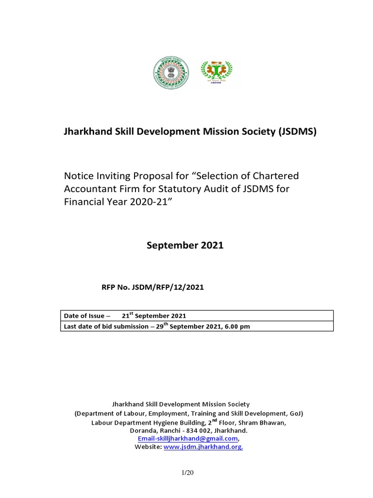 Jharkhand Skill Development Mission Society (JSDMS) | Download Free PDF ...