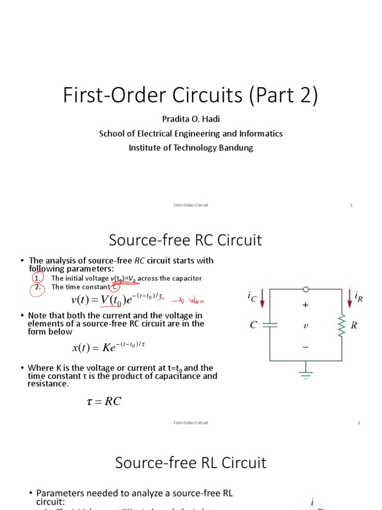 10 First-Order Circuits (Part 2) Noted | PDF | Electrical Network | Inductor