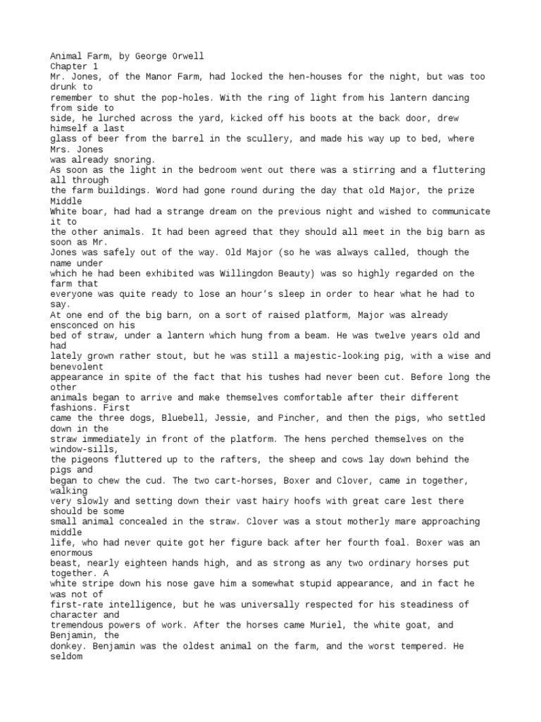 Animal Farm, by George Orwell | PDF