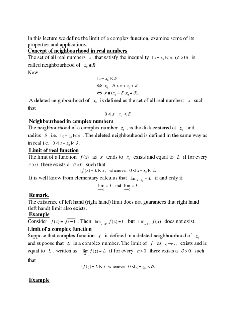 Concept of Neighbourhood in Real Numbers: X X X X R | PDF | Function ...