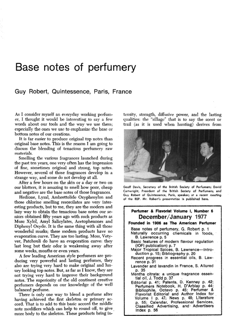 Base Notes | PDF | Perfume | Perfumery