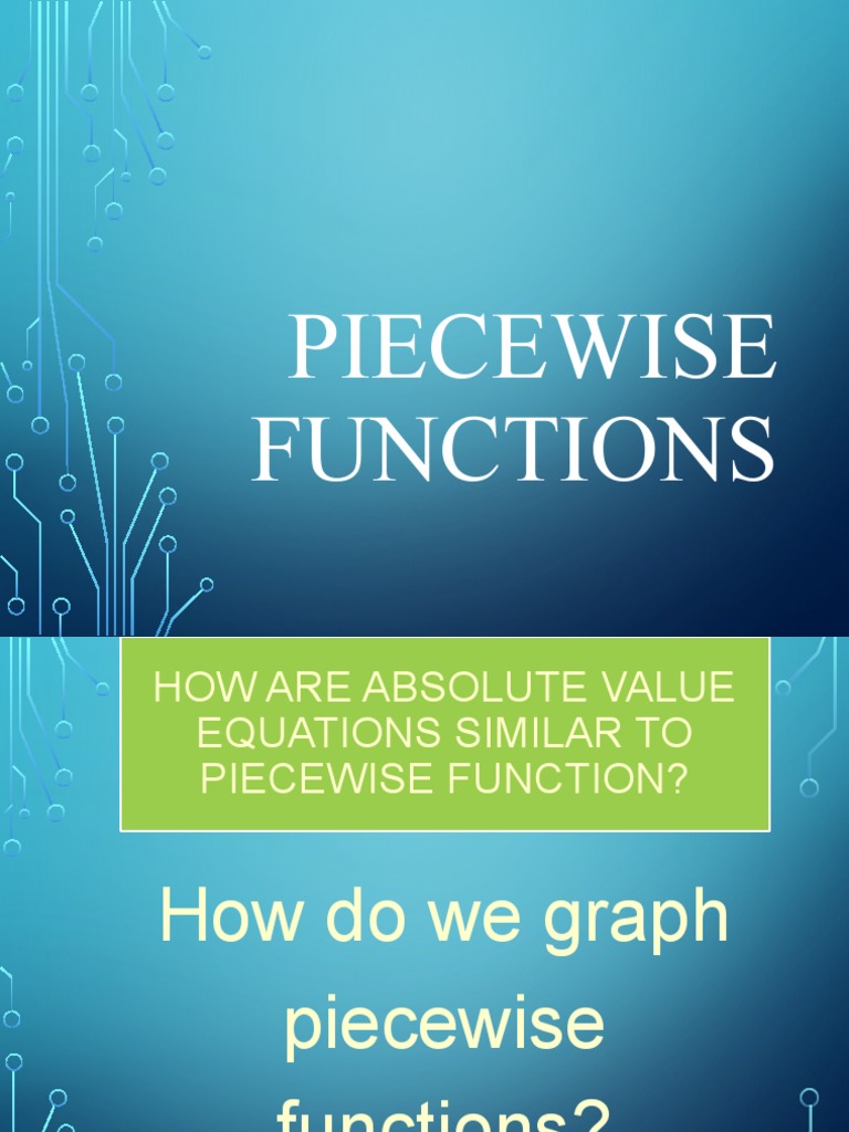 1.3 Piecewise Functions | PDF | Function (Mathematics) | Functions And Mappings