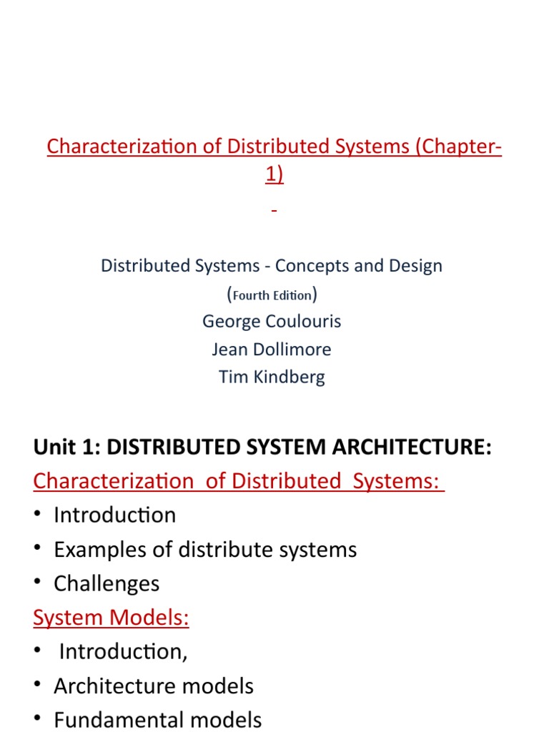 Characterization of Distributed Systems (Chapter-1) | PDF | Distributed ...