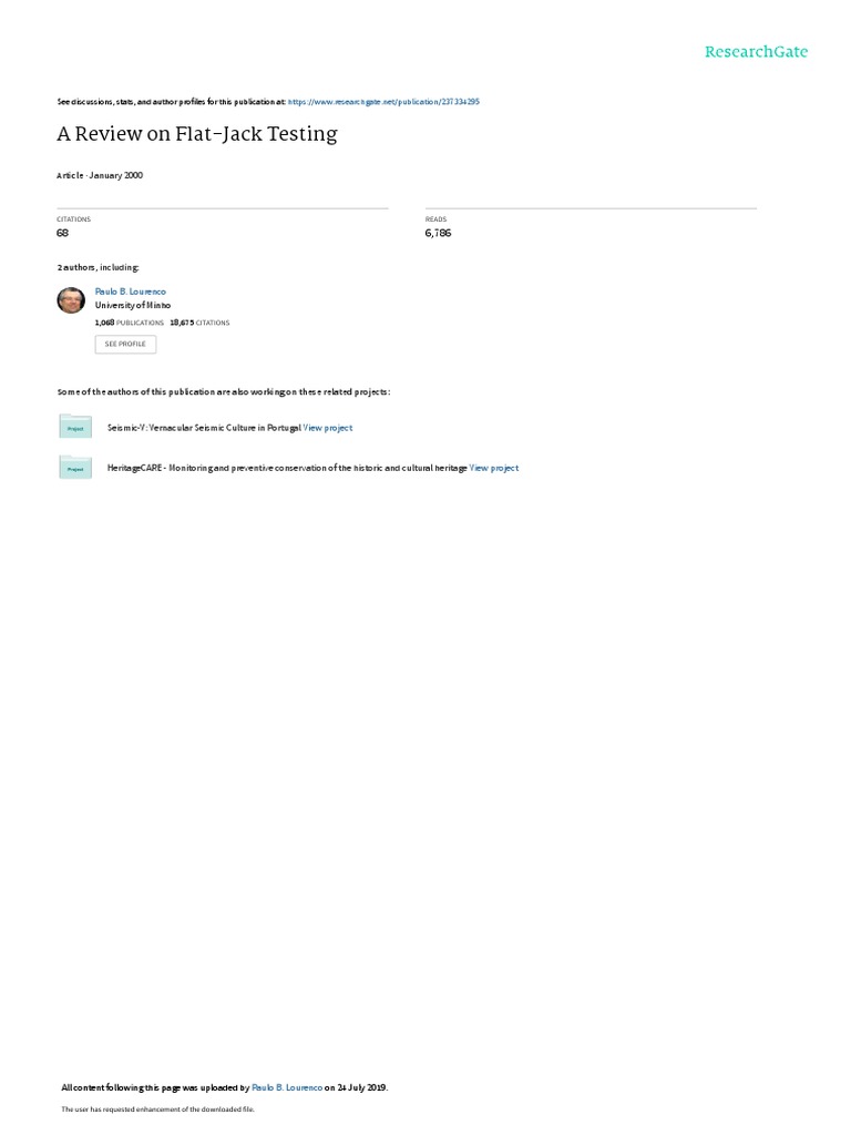 Engineers' Guide to Flat-Jack Testing | PDF | Calibration | Stress ...