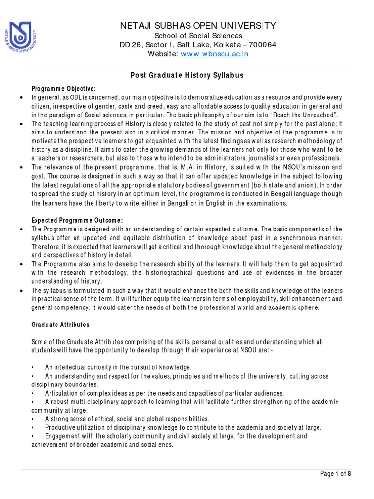 MA HISTORY Syllabus | PDF | British Raj | Marxism