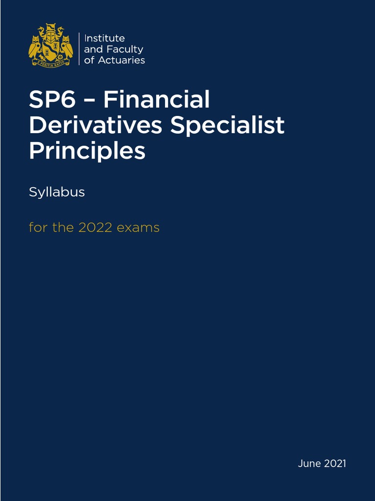 SP6 - Financial Derivatives Specialist Principles: Syllabus | Descargar gratis PDF | Derivative ...