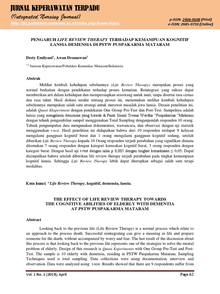 Jurnal Life Review Therapy | PDF