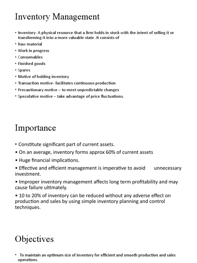 Inventory Management | PDF | Inventory | Economies