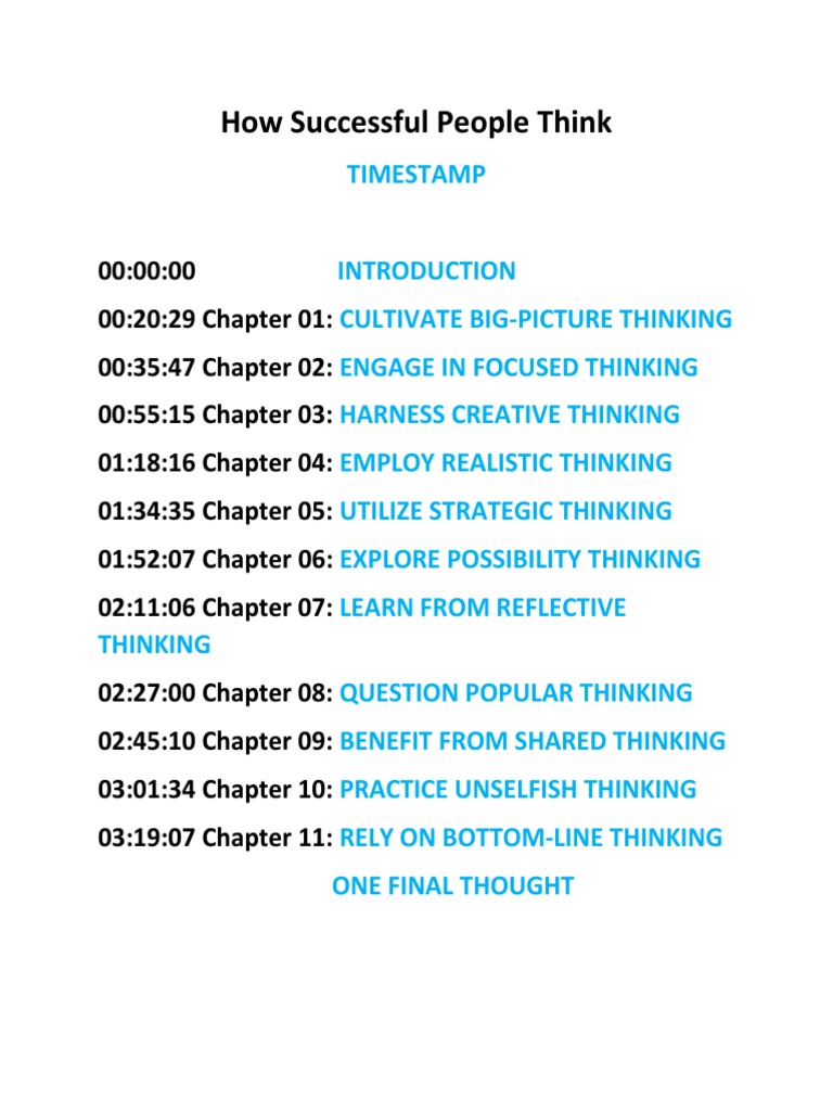 How Successful People Think | PDF