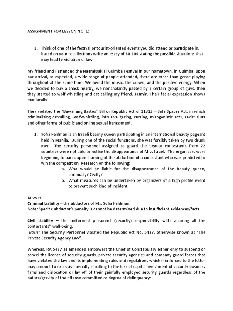 CCHTM 3105 LEGAL ASPECT Assignment For Introduction | PDF | Security ...