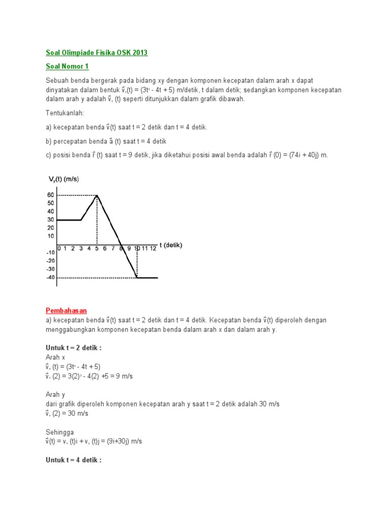 Soal dan Pembahasan Olimpiade Fisika OSK 2013 | PDF
