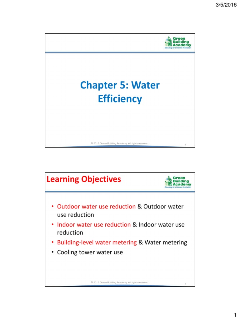 Chapter 5: Water Efficiency: Learning Objectives | PDF | Green Building ...