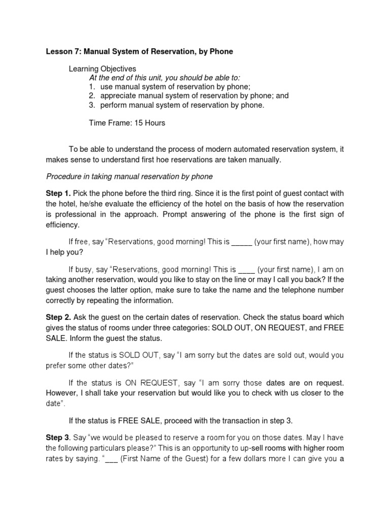 At The End of This Unit, You Should Be Able To:: Lesson 7: Manual ...