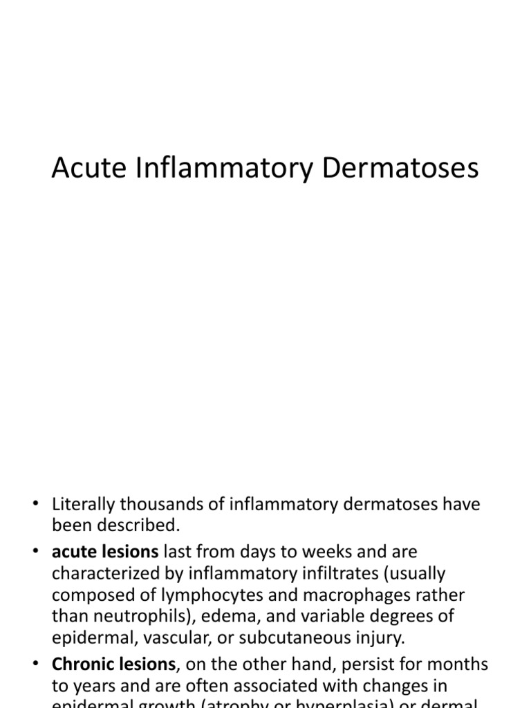 Acute Inflammatory Dermatoses | PDF | Dermatitis | Inflammation
