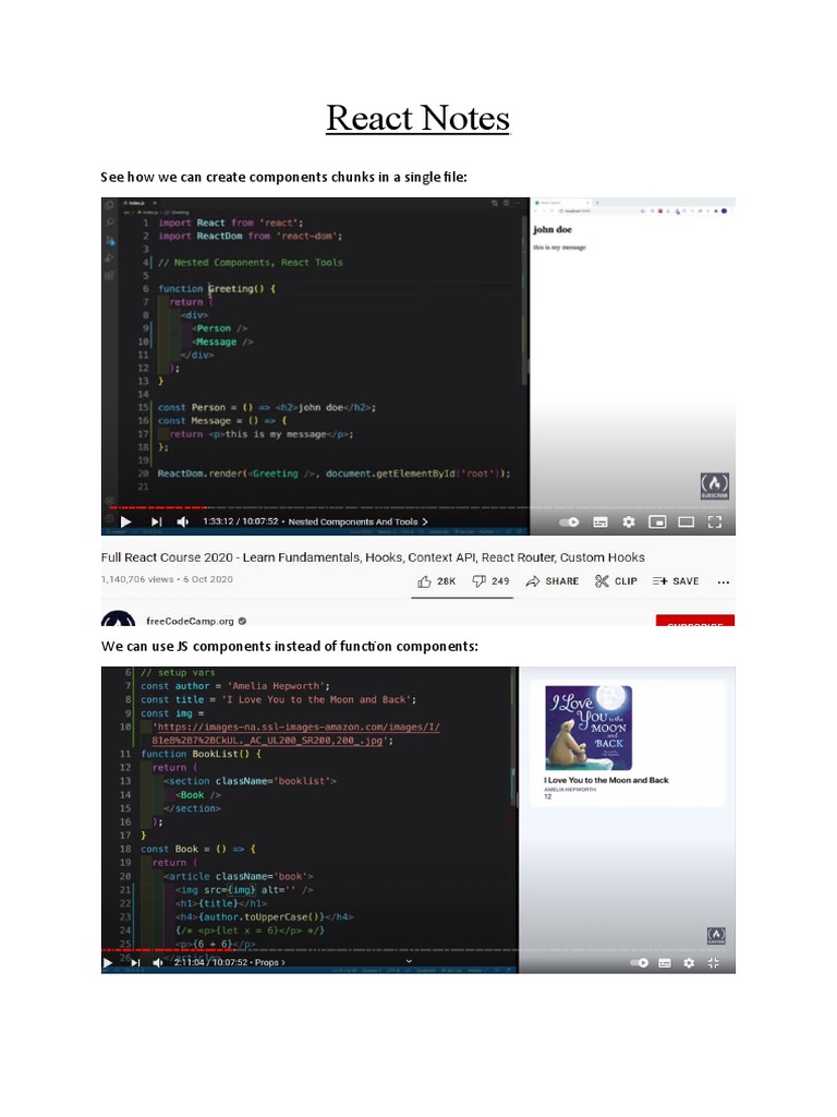 React Notes: See How We Can Create Components Chunks in A Single File ...