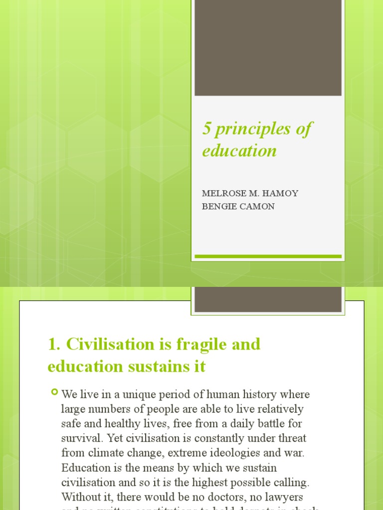5 Principles of Education | PDF
