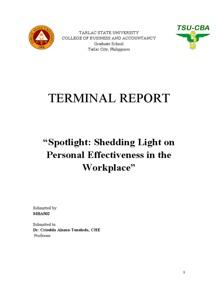 Final Terminal Report | PDF | Master Of Business Administration | Web ...