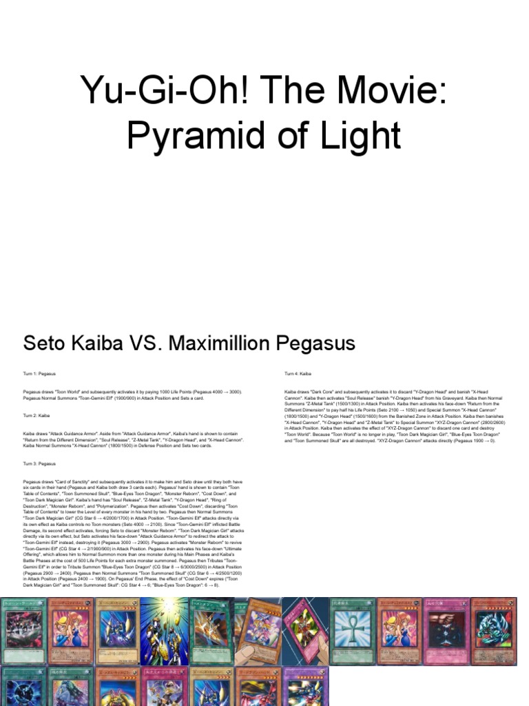 Yu-Gi-Oh! The Movie - Pyramid of Light | PDF
