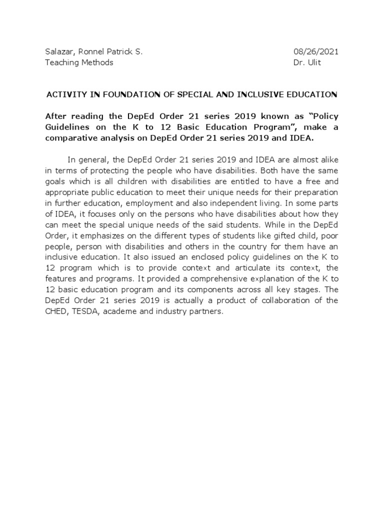 Activity #2 For ProfEd FTC4 | PDF