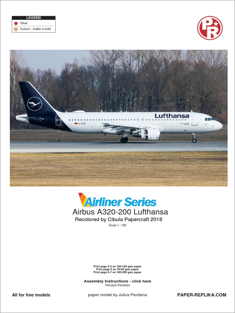 Airbus A320-200 Lufthansa: Recolored by Cibula Papercraft 2018 ...
