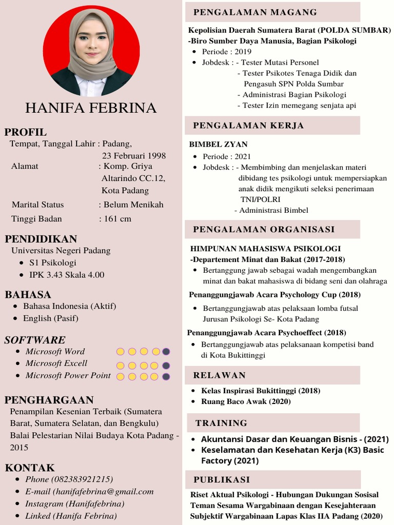 CV Hanifa Febrina | PDF