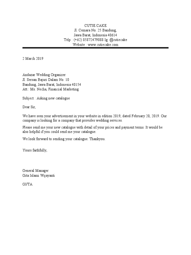 Enquiry Letter | PDF