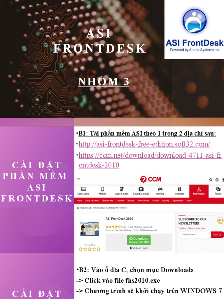 Cài Đặt Và Thiết Lập Cấu Hình ASI Frontdesk | PDF