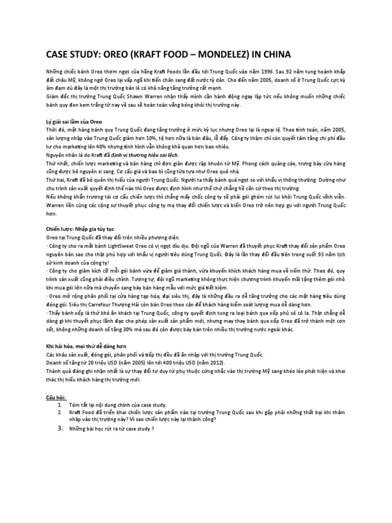 Case Study - Oreo | PDF