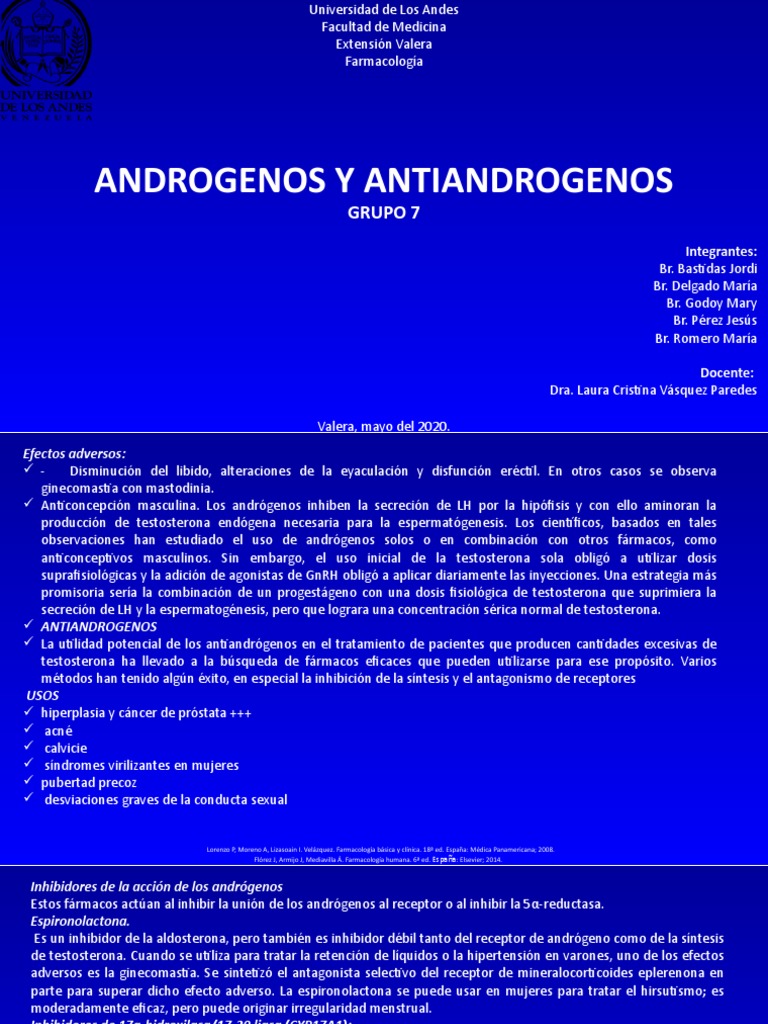 Andrógenos y Antiandrógenos: Efectos y Usos | PDF | Testosterona ...
