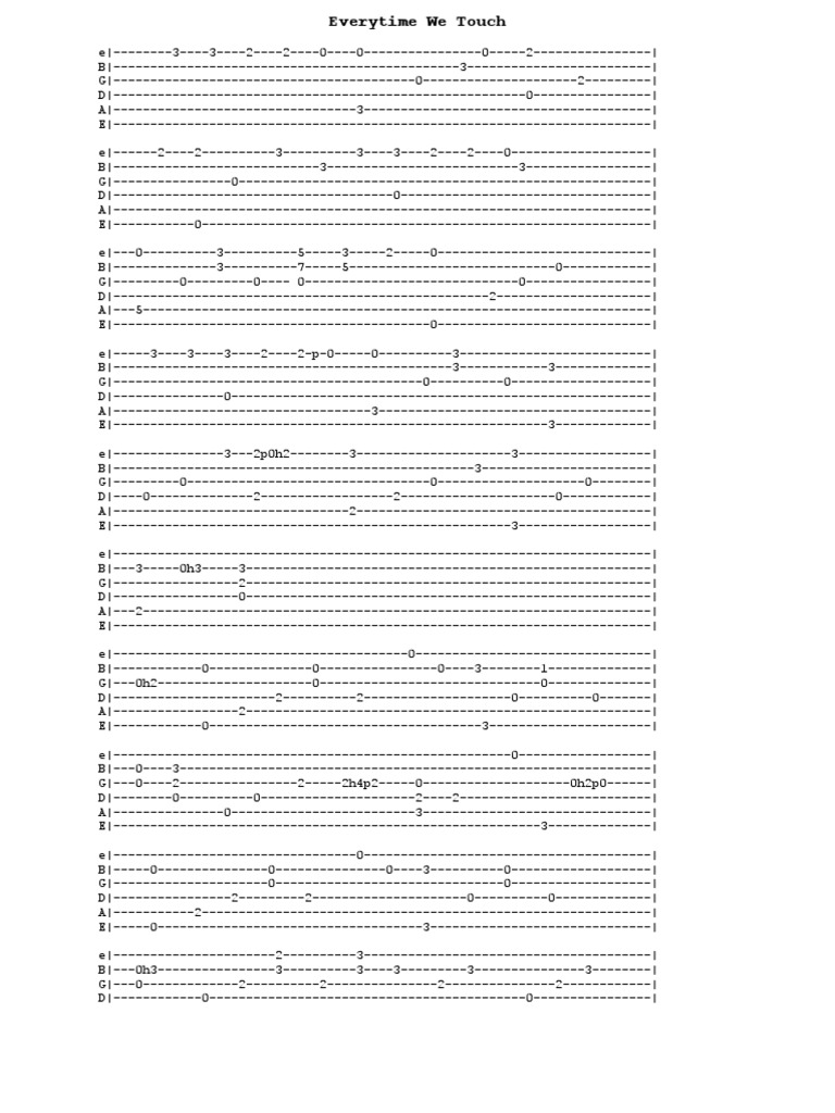 Everytime We Touch Tab Pdf