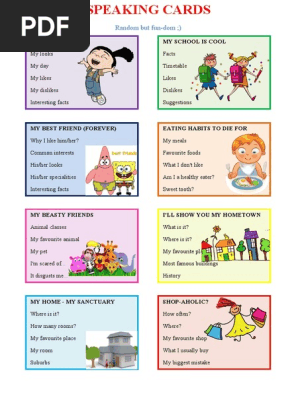 Daily Routines Speaking Cards