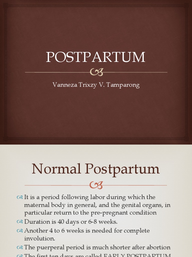 Postpartum Physiology and Psychological Changes | PDF | Childbirth ...