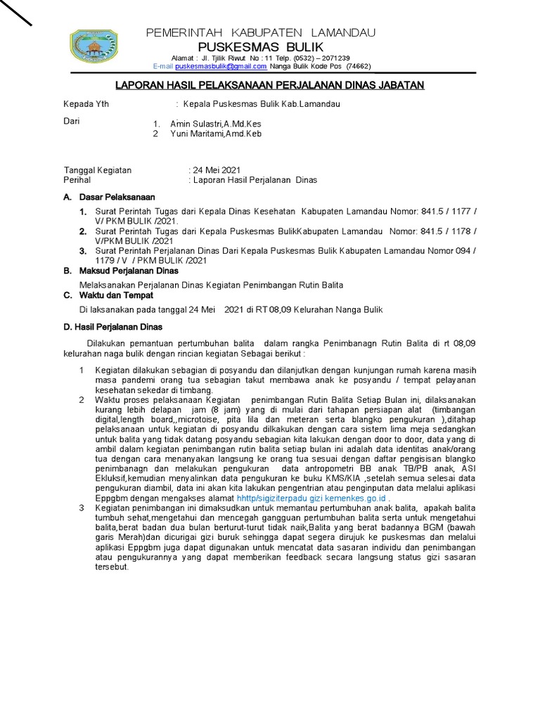 Lap Hasil Pemantauan Pertumbuhan | PDF
