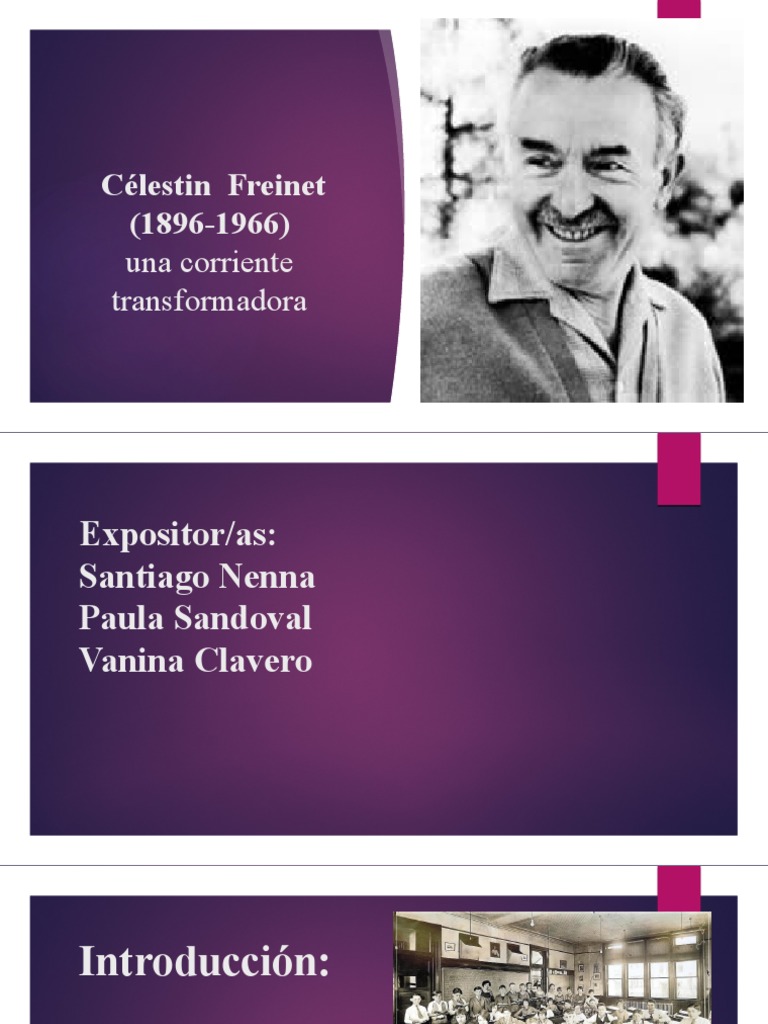 Célestin Freinet (1896-1966) Presentacion Power Point | PDF | Aprendizaje