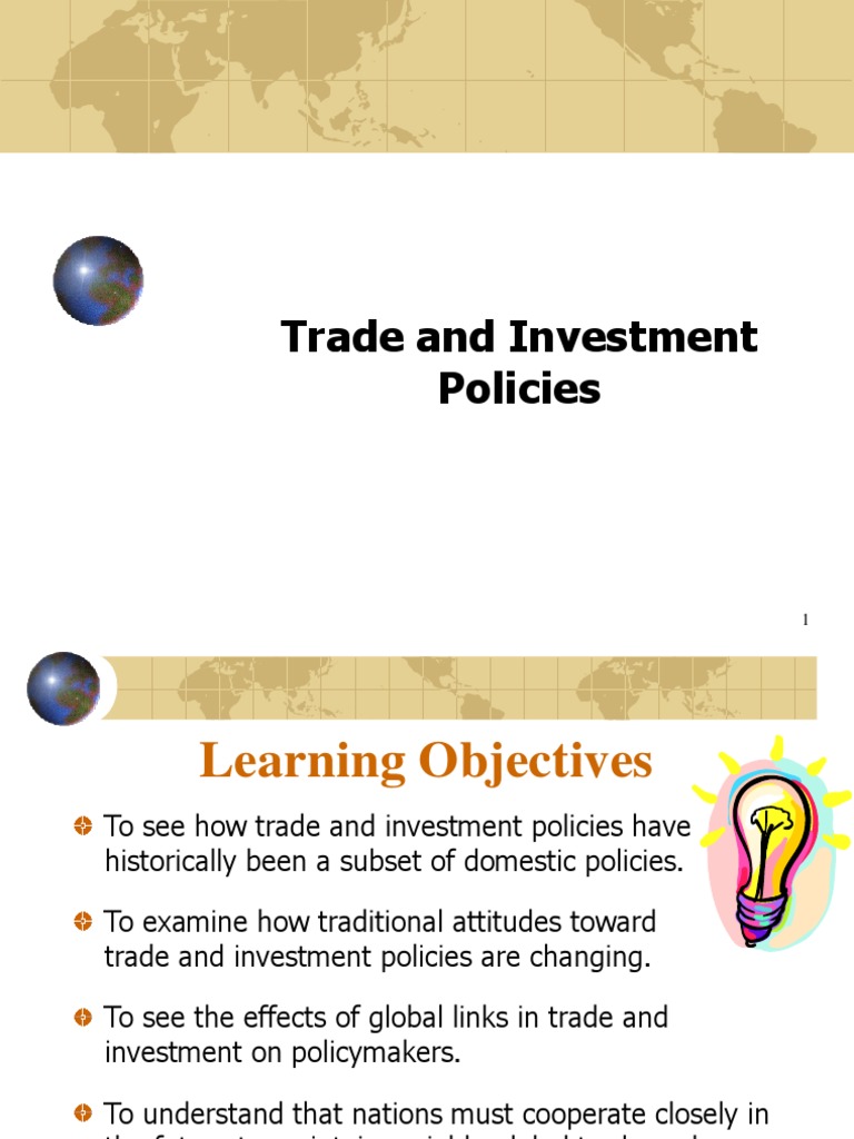 Trade and Investment Policy Overview | PDF | World Trade Organization ...