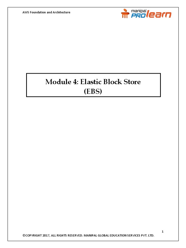 AWS - Module 4 - AWS's Elastic Block Store (EBS) - RM - Final | PDF ...
