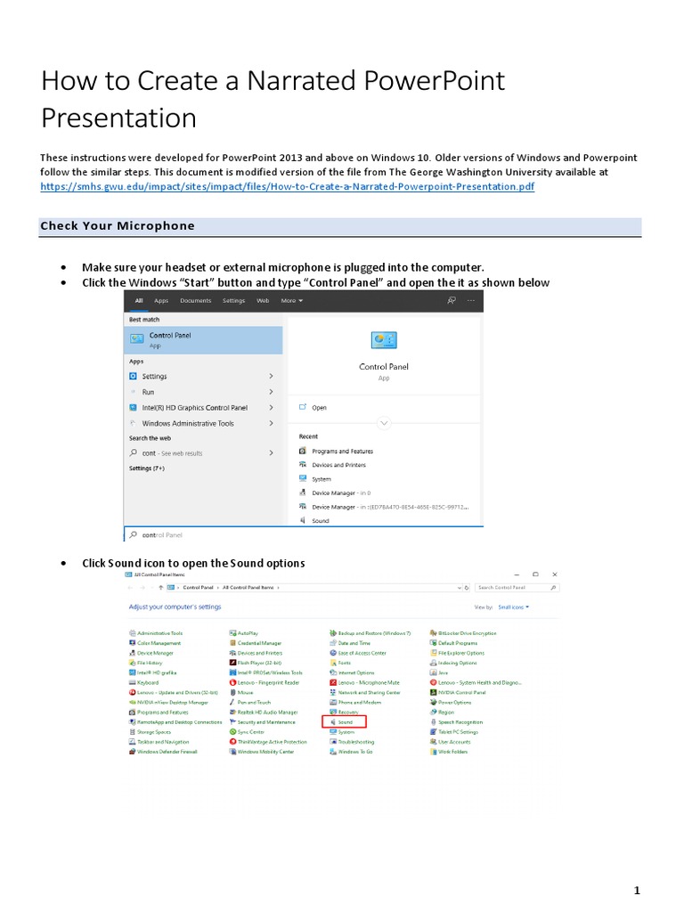 How To Create A Narrated Powerpoint Presentation: Check Your Microphone | Download grátis PDF ...